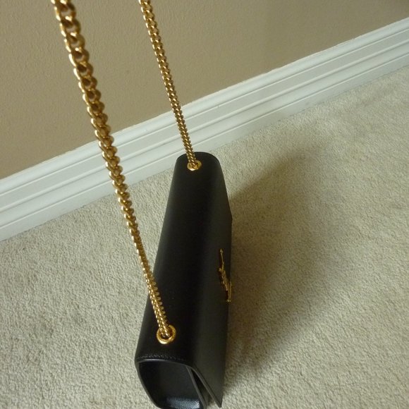 Saint Laurent | Bags | Saint Laurent Medium Kate Ysl Logo Leather Chain ...